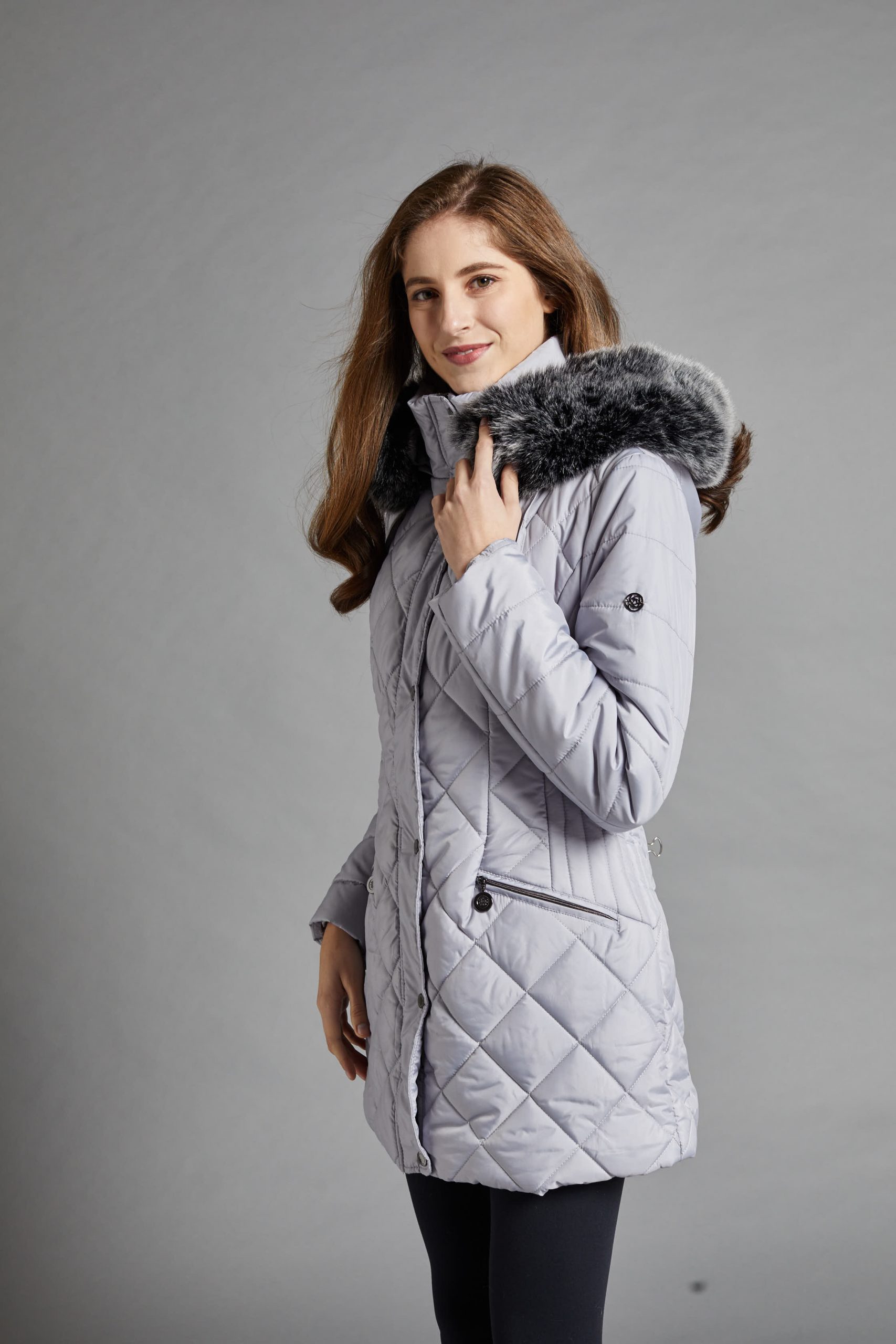 Women warm padding coat Women Padding warm Coat with fur edge