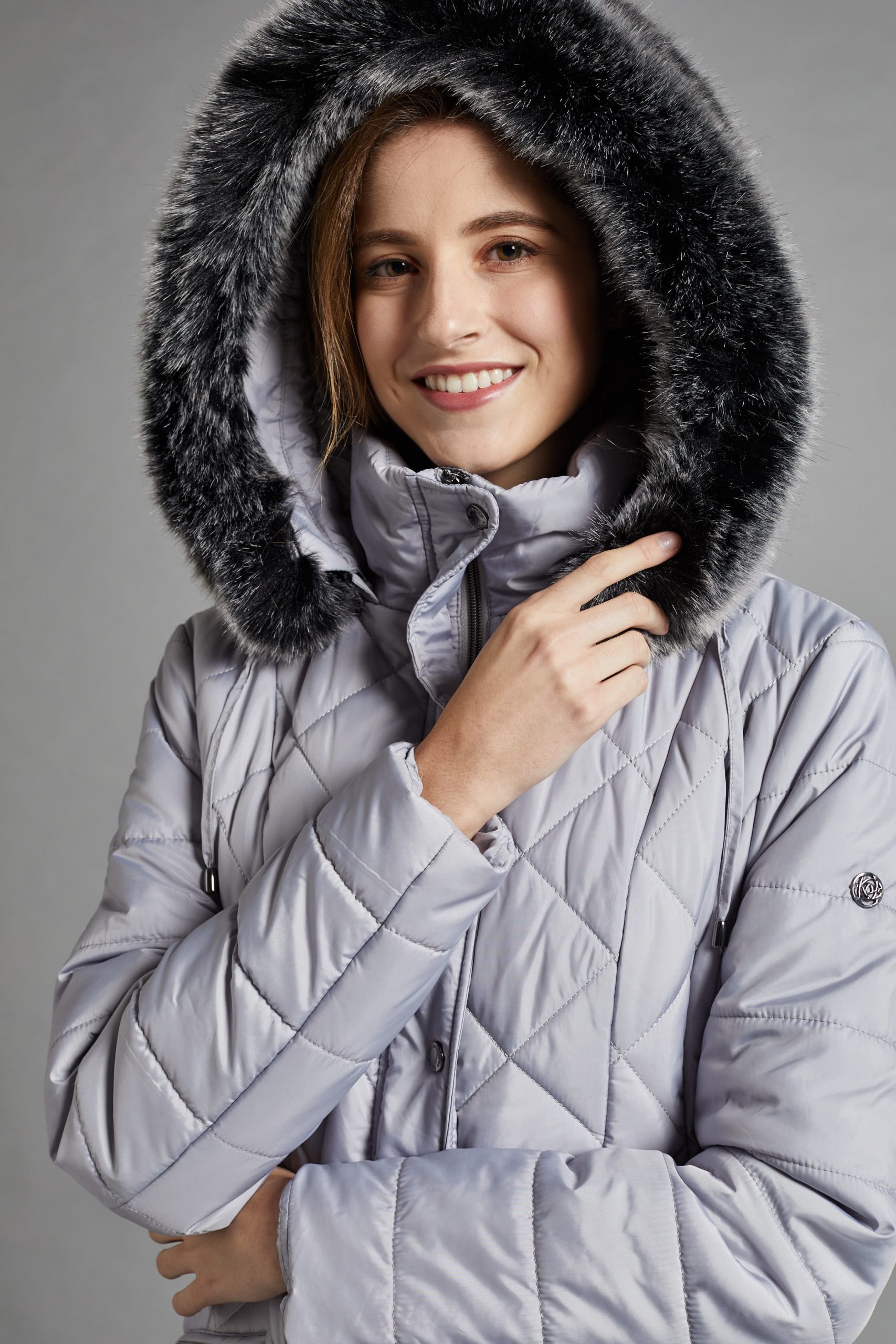 Women warm padding coat Women Padding warm Coat with fur edge