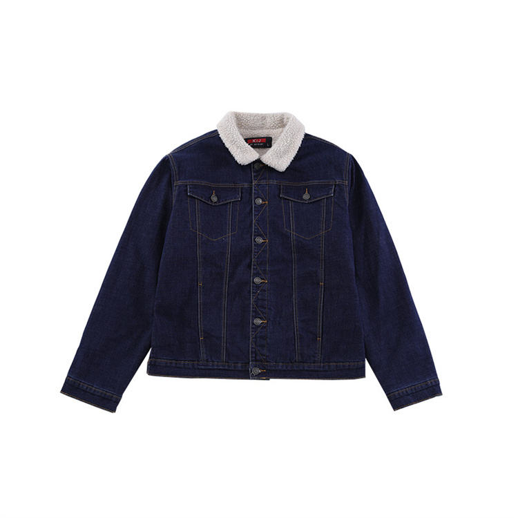 Men Sherpa Fleece Denim Jacket keep warm jacket